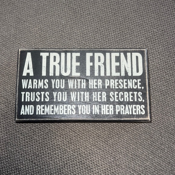 Accents | True Friend Sign Decor Wooden Sign Black And White About 45 X ...